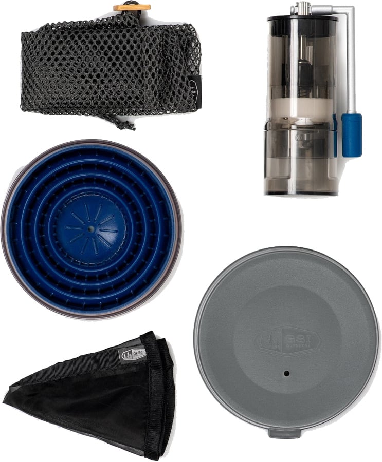 GSI Outdoors Javagrind Pourover Set Camping Coffee Grinder & Filter