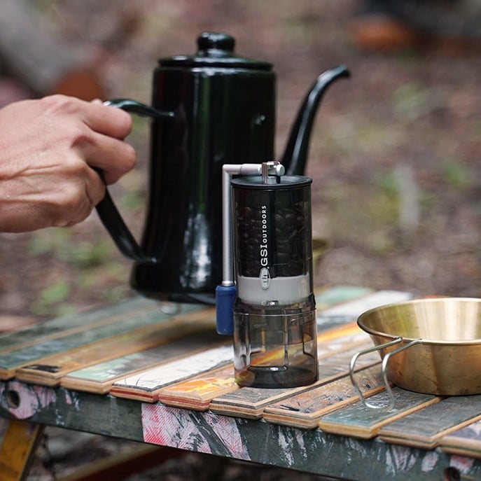 GSI Outdoors Javagrind Pourover Set Camping Coffee Grinder & Filter
